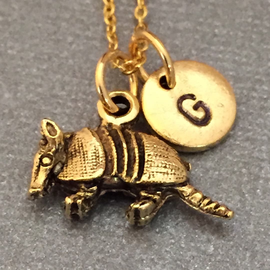 Armadillo Necklace, Armadillo Charm, Animal Necklace, Personalized ...