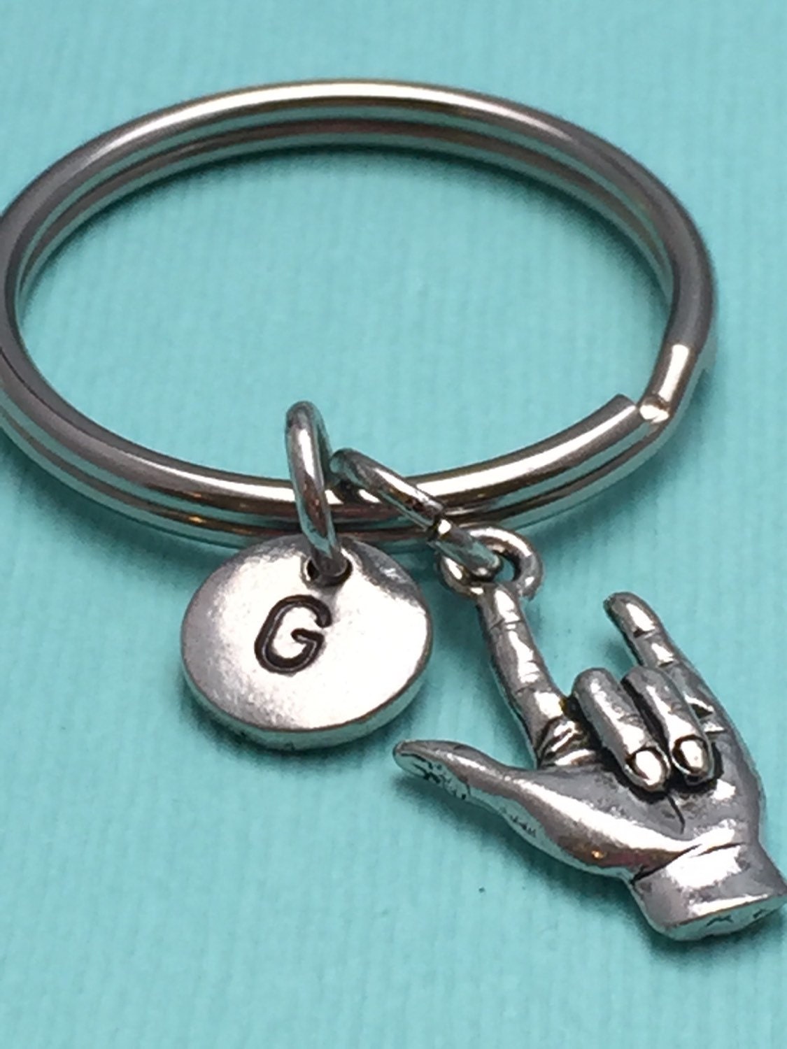 I Love You Keychain Love Keychain Sign Language Keychain | Etsy