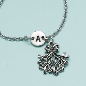 Mistletoe Charm Bracelet, Mistletoe Charm, Adjustable Bracelet ...