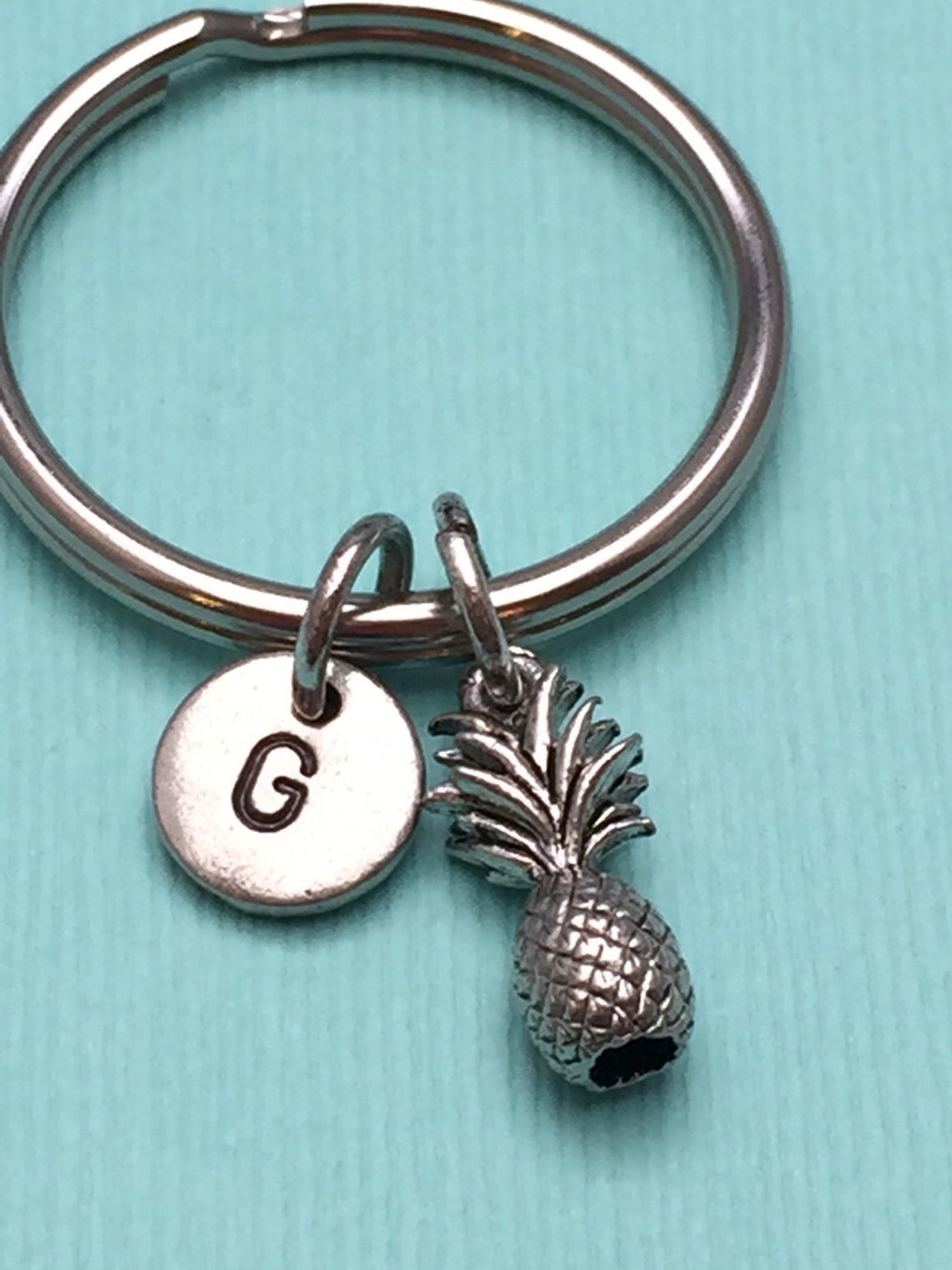 Pineapple Keychain, Fruit Keychain, Pineapple Charm, Personalized ...