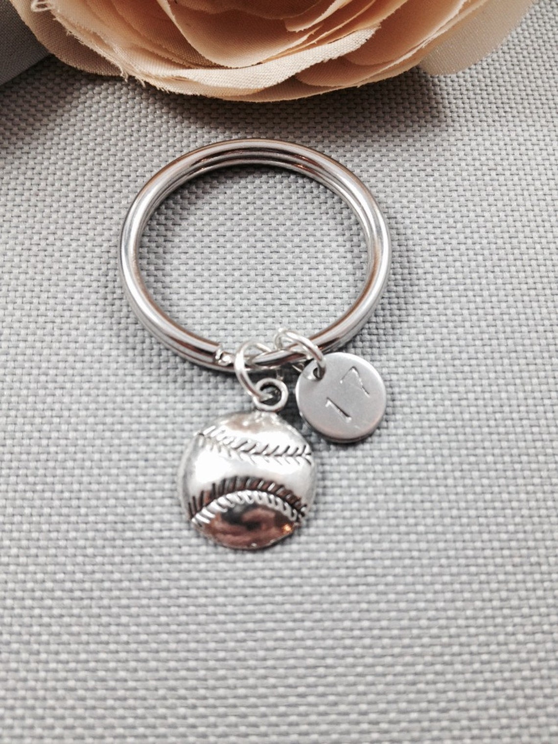 Baseball Keychain Softball Keychain Number Keychain - Etsy