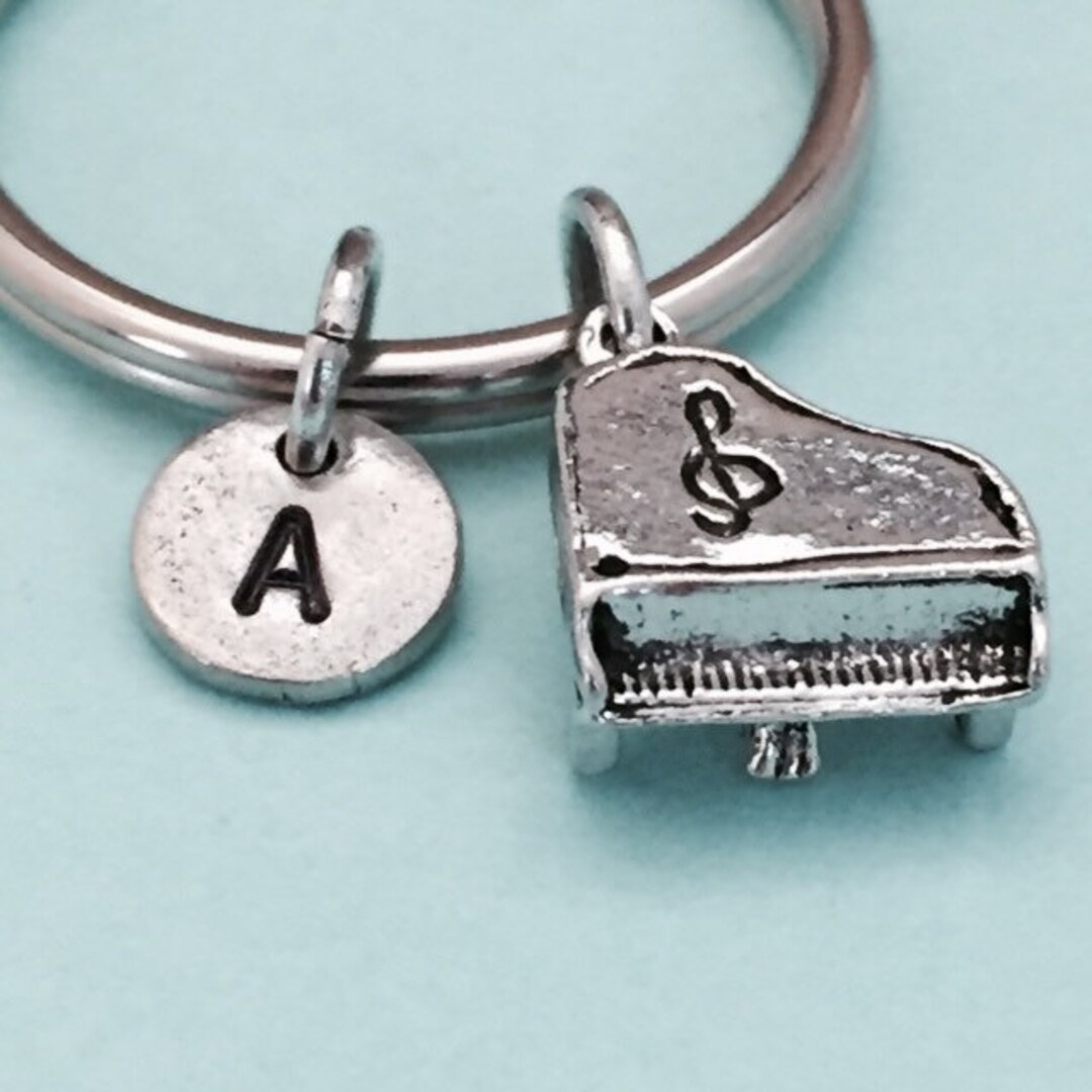 Piano Keychain, Piano Charm, Music Keychain, Personalized Keychain ...