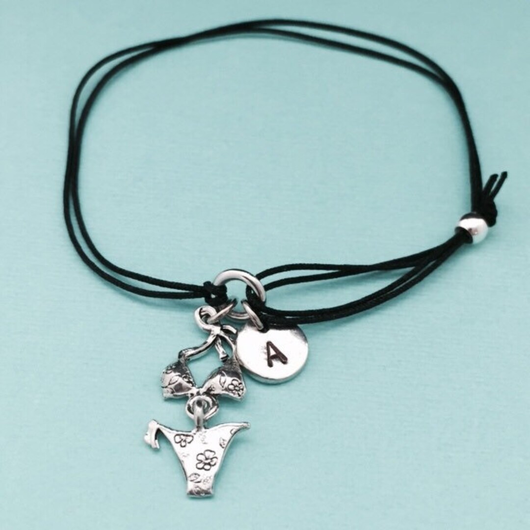 Bathing Suit Cord Bracelet, Bathing Suit Charm Bracelet, Adjustable ...