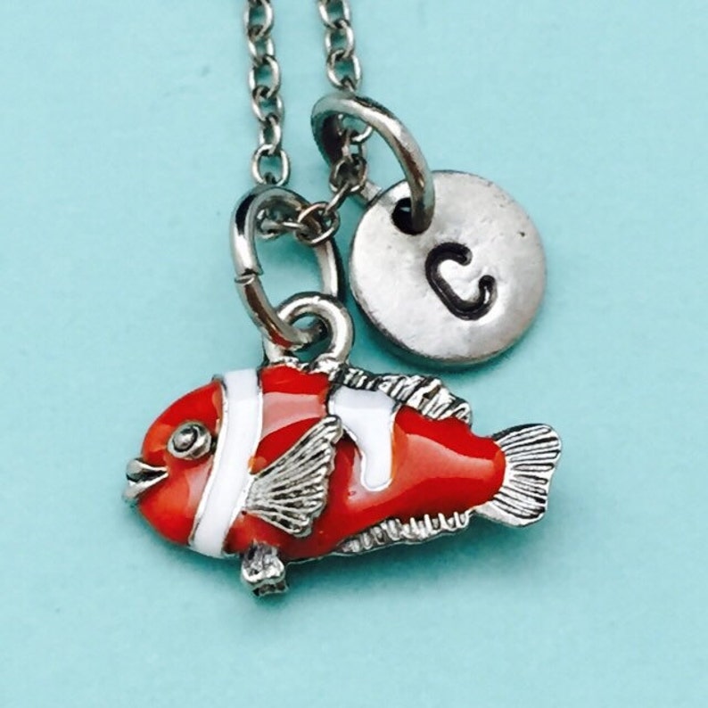 Clown Fish Charm, Clown Fish Necklace, Fish Necklace, Personalized ...