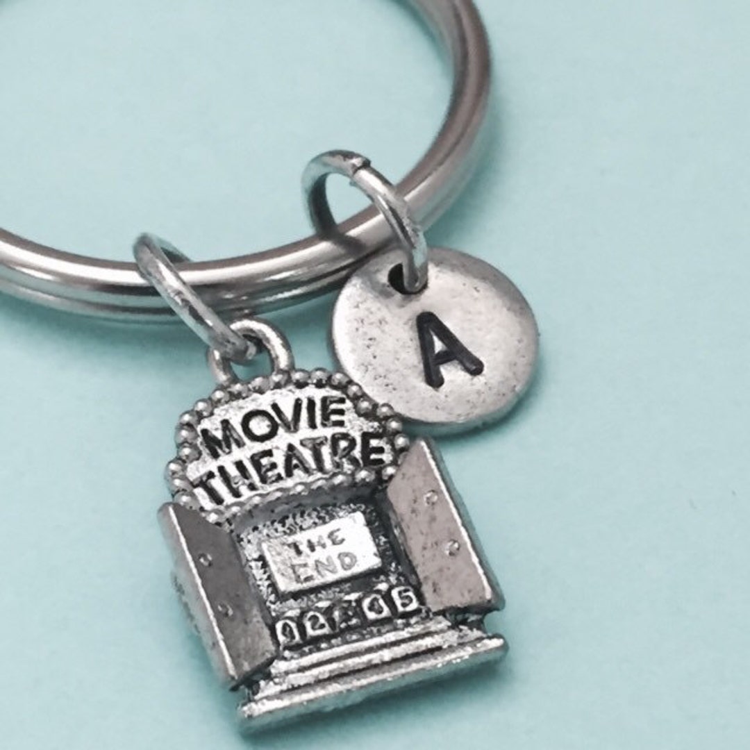 Movie Theatre Keychain, Movie Theatre Charm, Movie Keychain, Movie ...