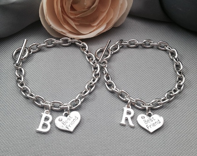 Best Friend Bracelet, Friendship Bracelet, Initial Bracelet, Bff ...