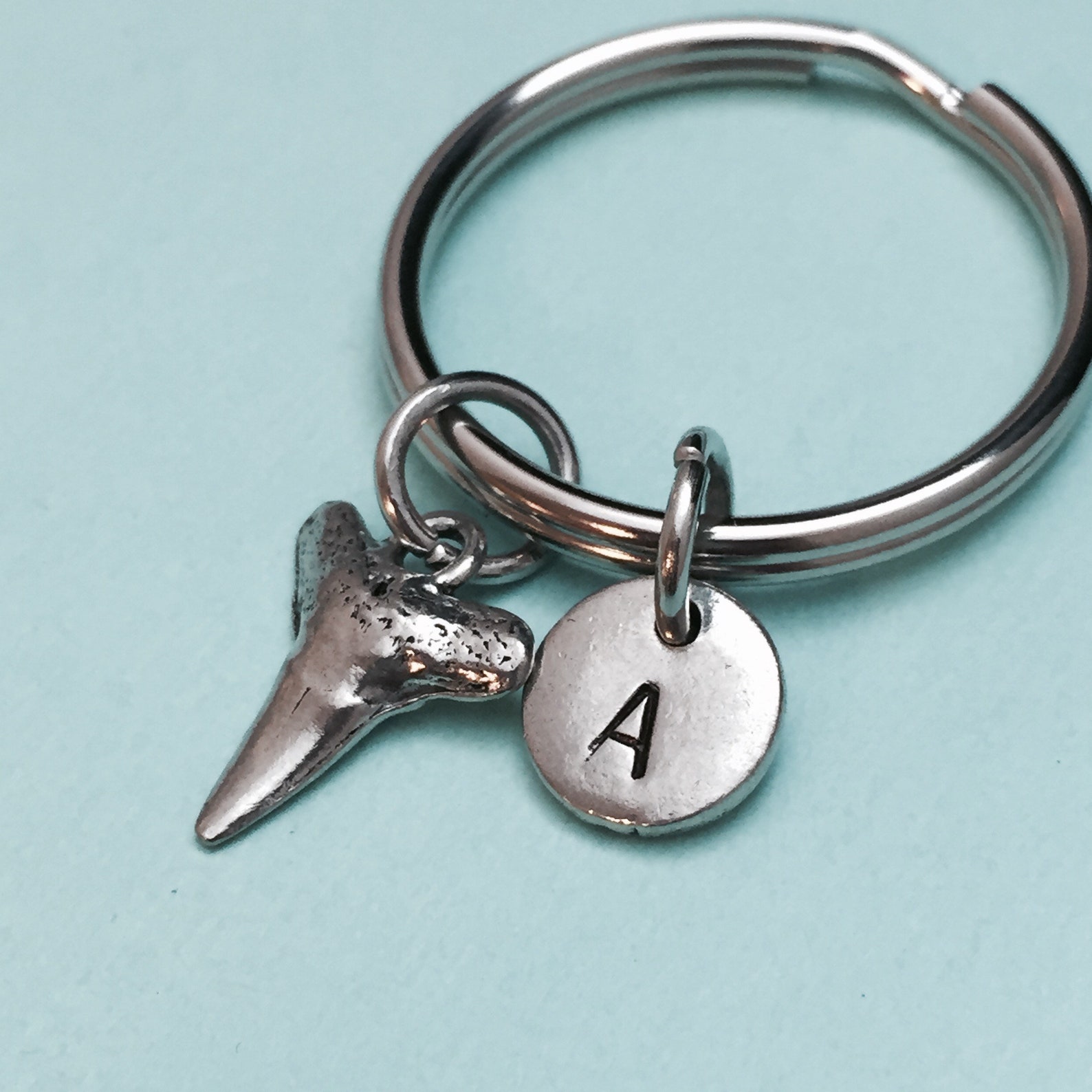 Small Shark Tooth Keychain Shark Tooth Charm Shark Keychain | Etsy