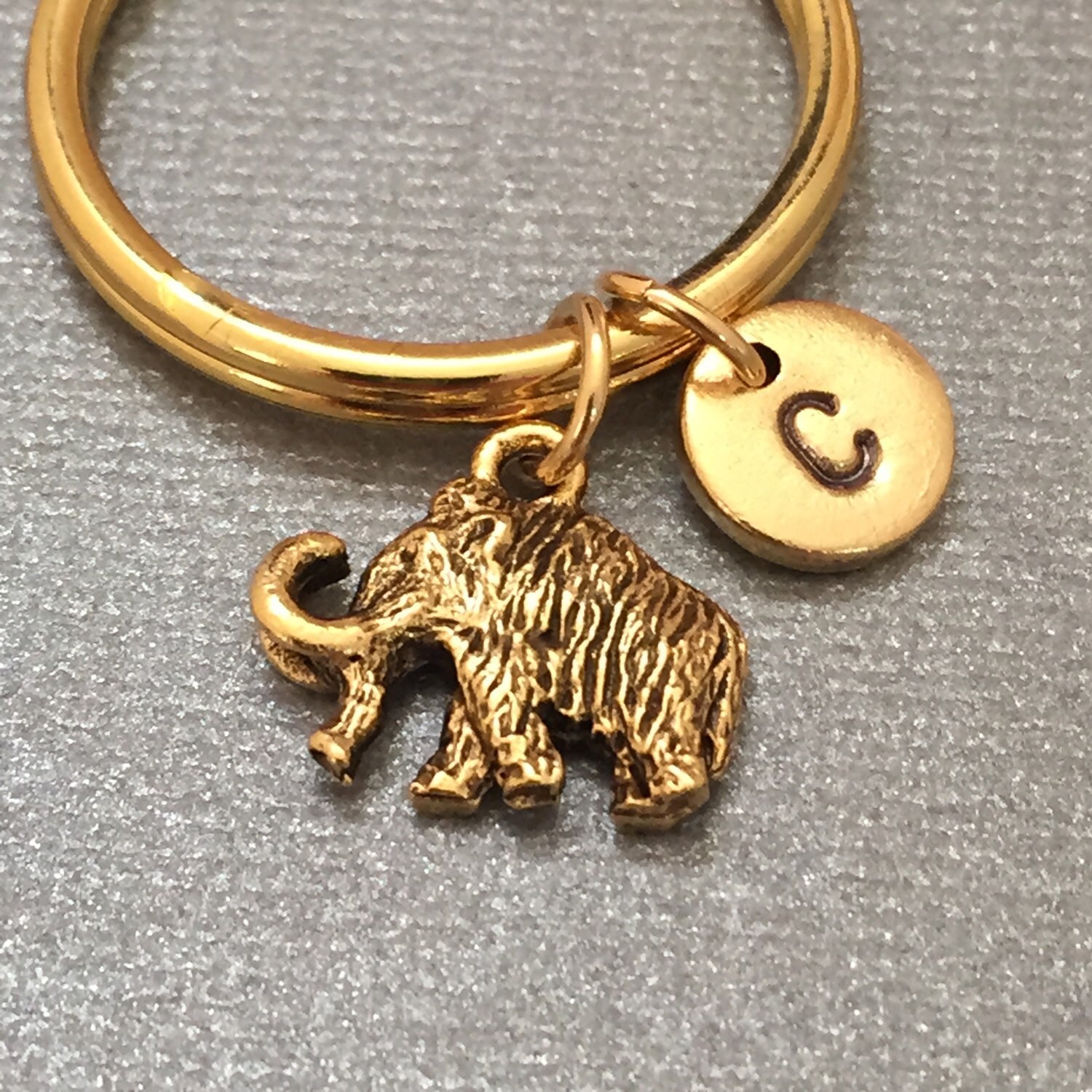 Mammoth keychain mammoth charm animal keychain personalized | Etsy