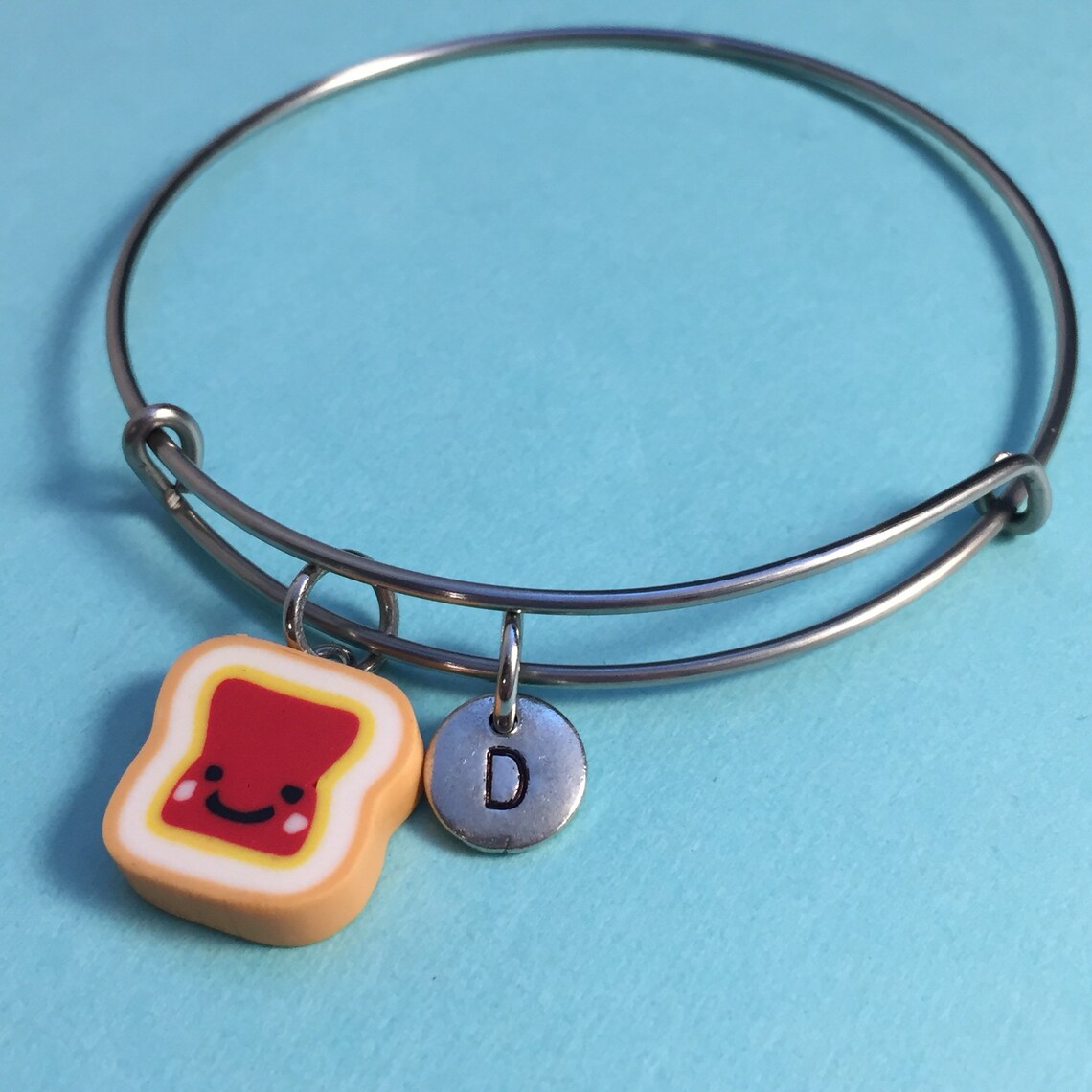 Slice of Bread Bangle Toast Charm Bracelet Expandable - Etsy