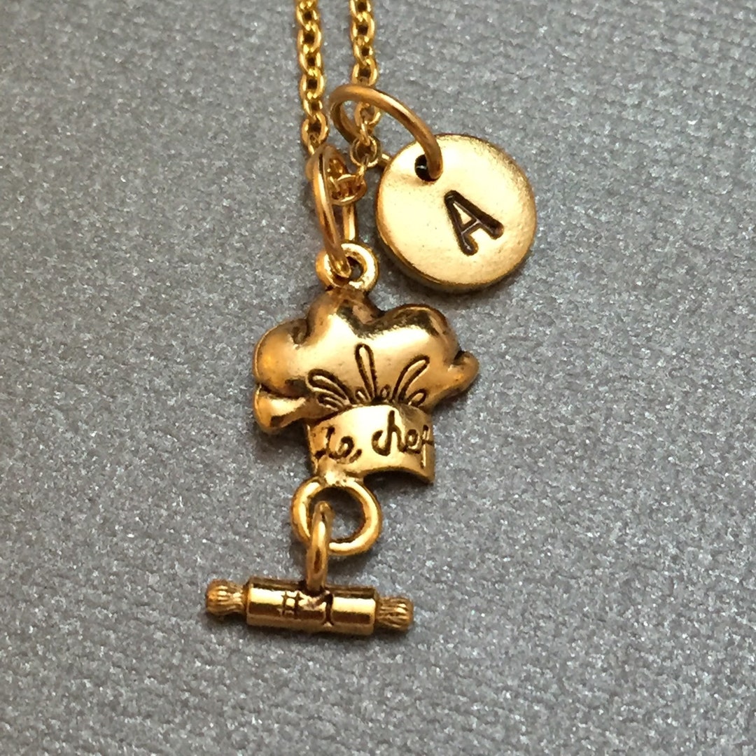 Chef Hat Necklace, Chef Hat Charm, Chef Necklace, Personalized Necklace ...