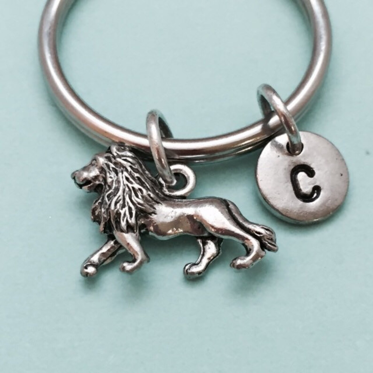 Lion Keychain Lion Charm Animal Keychain Animal Charm - Etsy