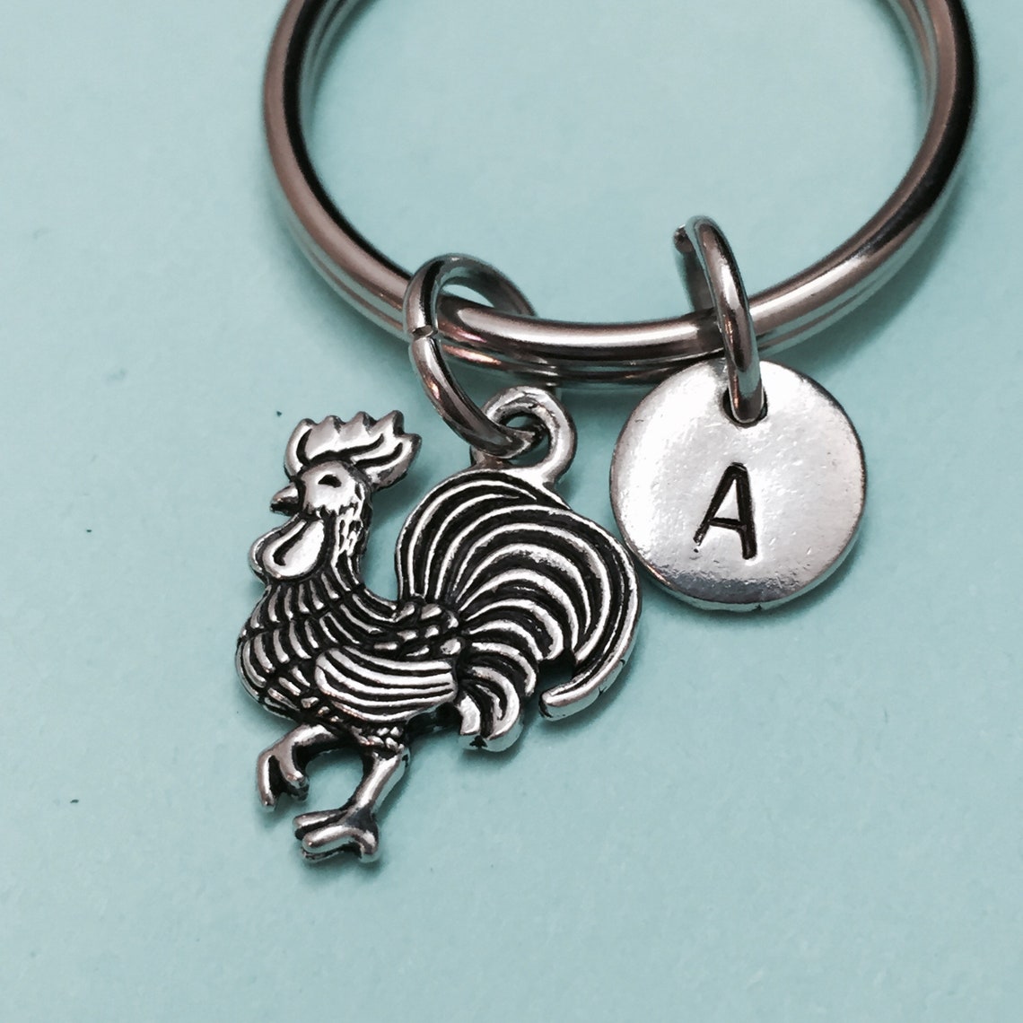 Rooster Keychain Rooster Charm Animal Keychain Personalized - Etsy