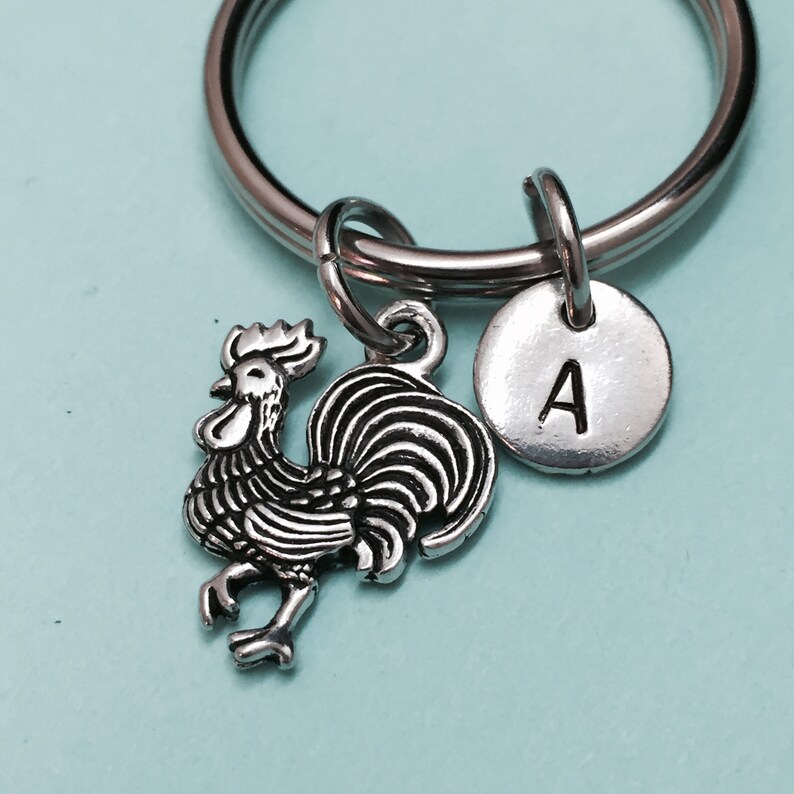 Rooster Keychain Rooster Charm Animal Keychain Personalized - Etsy