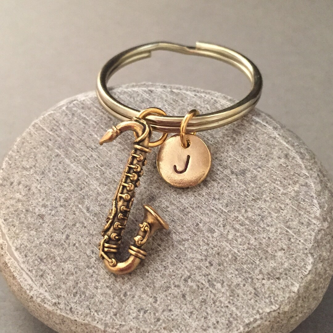 Saxophone Keychain, Saxophone Charm, Musical Instrument Keychain ...