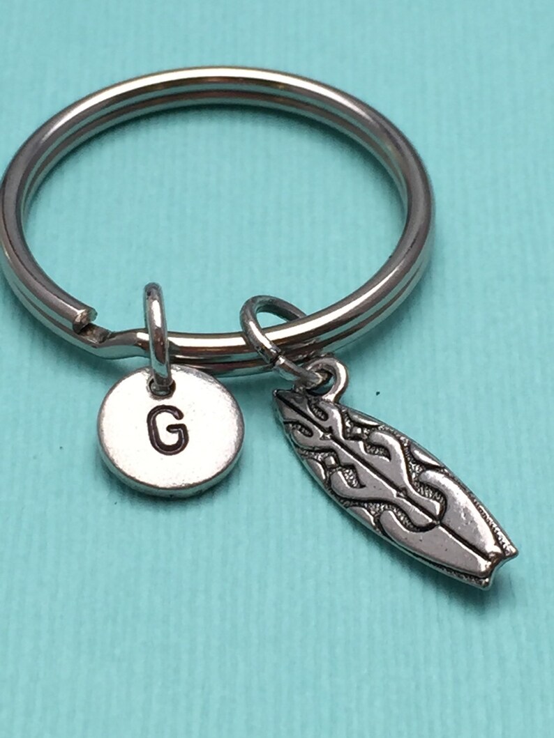 Surfboard Keychain Surfing Keychain Surfboard Charm - Etsy