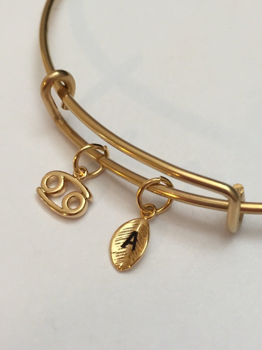 Cancer Bangle, Cancer Charm Bracelet, Expandable Bangle, Charm Bangle ...