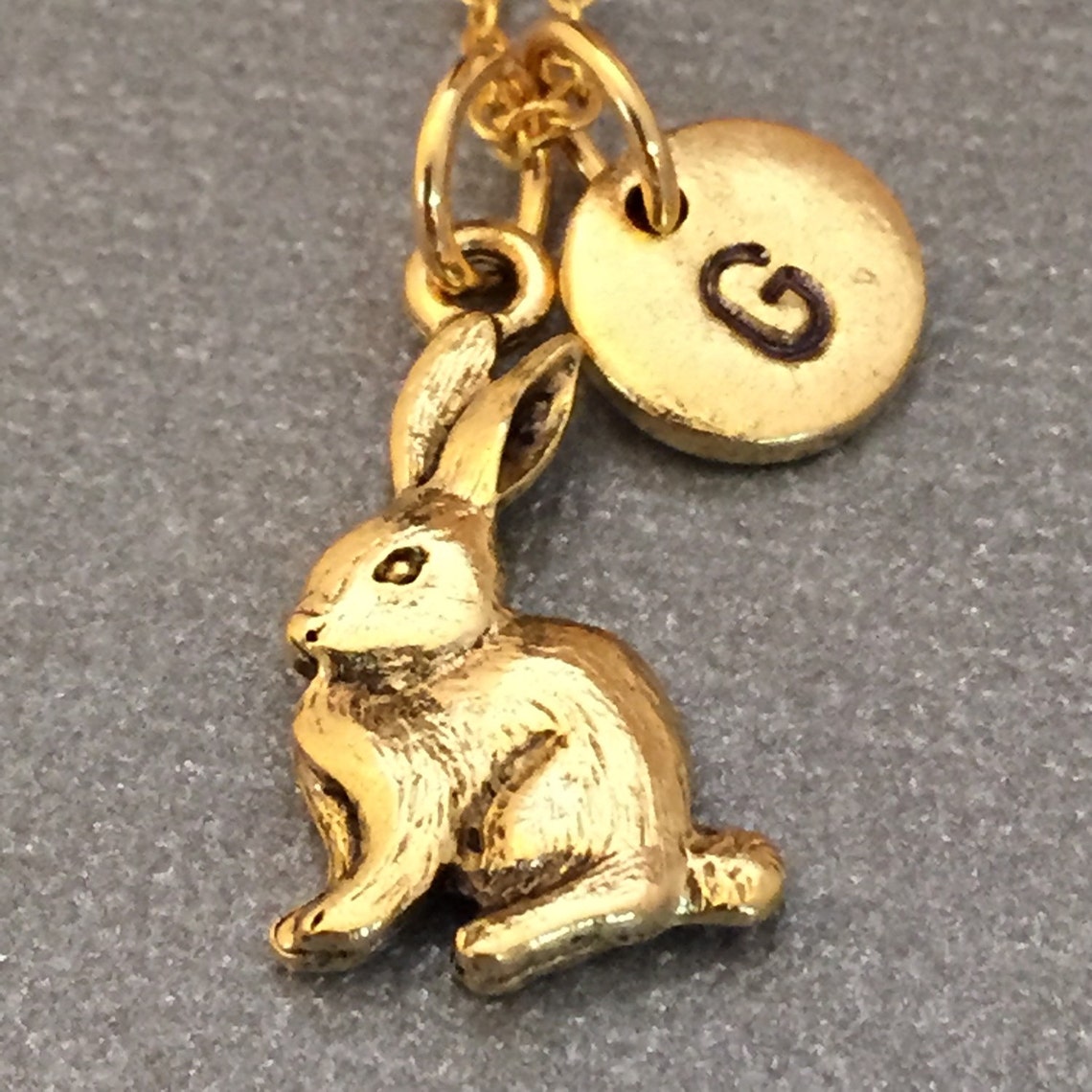 Bunny Necklace Bunny Charm Animal Necklace Personalized - Etsy