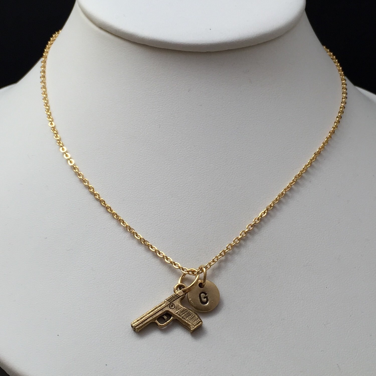Gun Necklace Gun Charm Weapon Necklace Personalized - Etsy