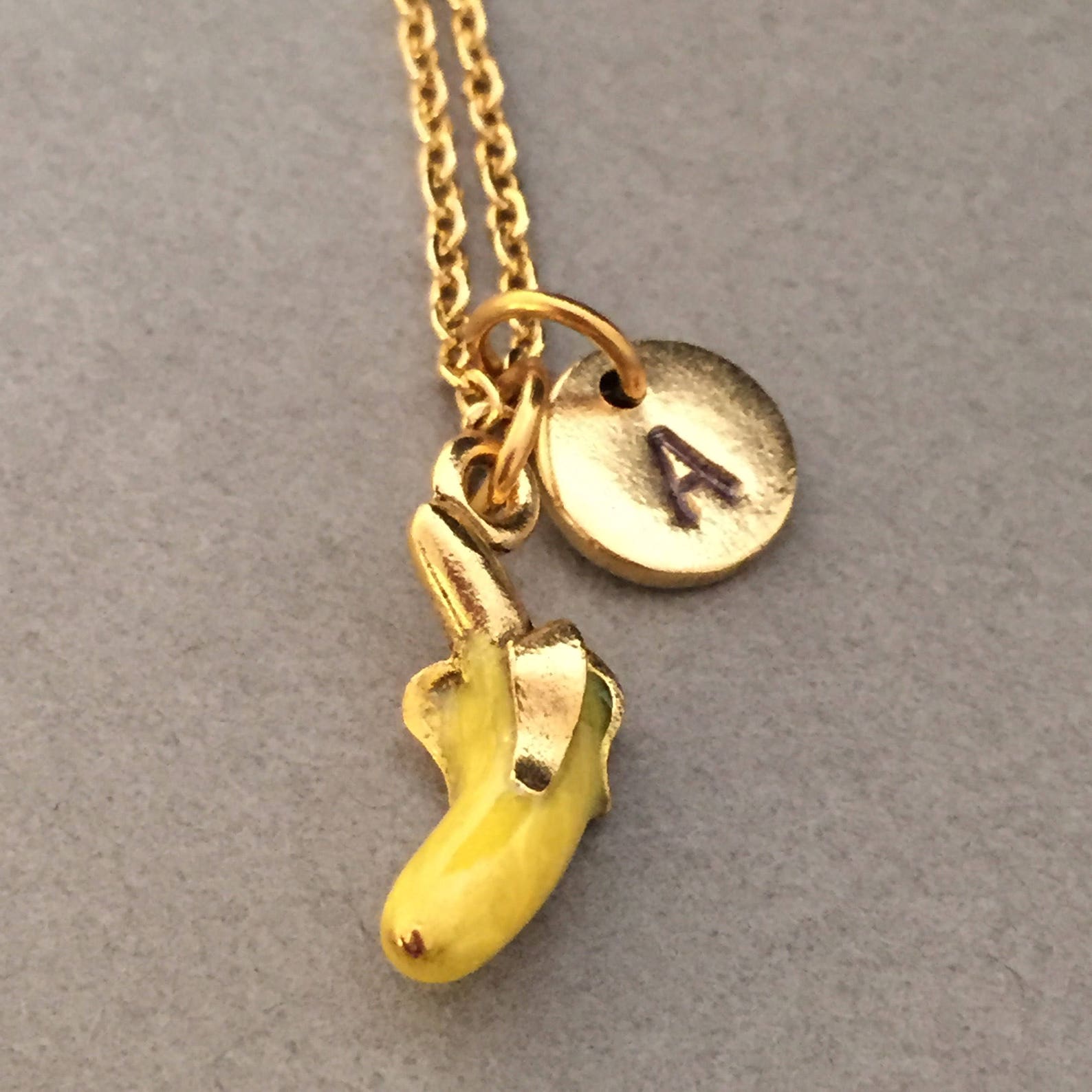 Banana necklace banana charm food necklace personalized | Etsy