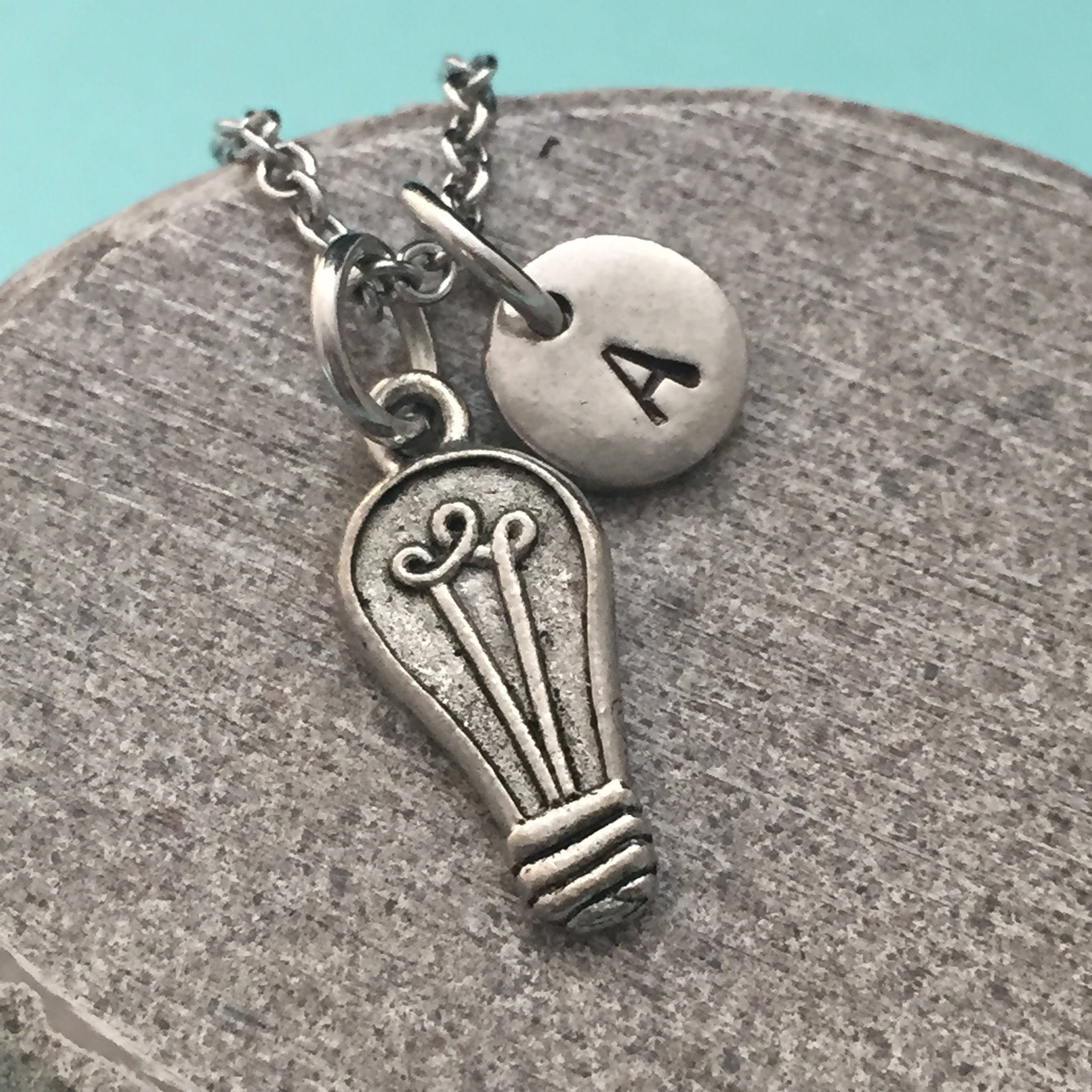 Light Bulb Necklace Light Bulb Charm Light Necklace - Etsy UK