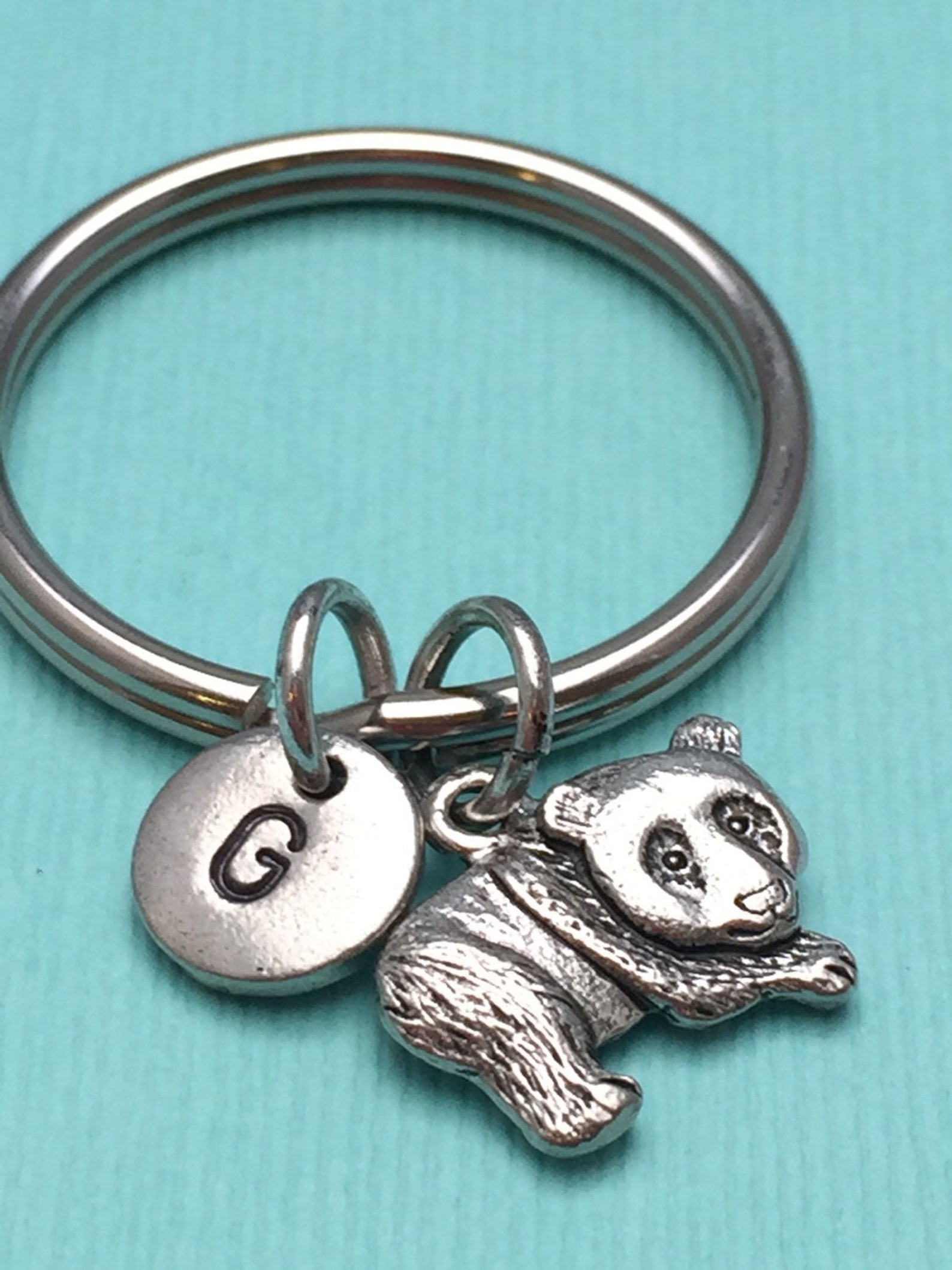Panda Bear Keychain Animal Keychain Personalized Keychain - Etsy