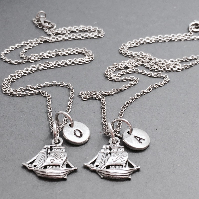 Friends Necklace Pirate Ship Necklace Best Friend Necklace - Etsy