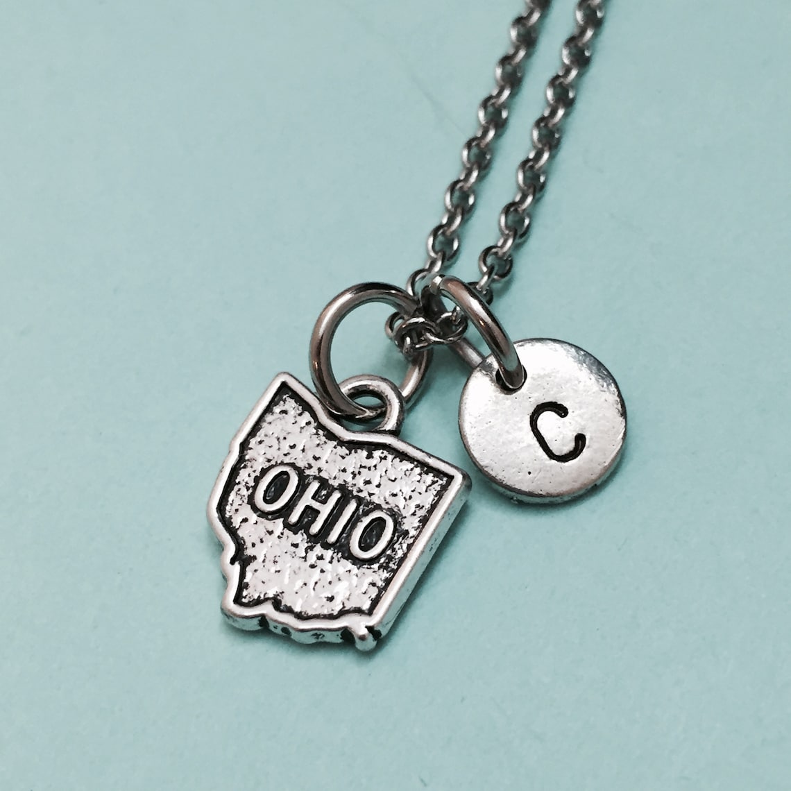Ohio Necklace Ohio Charm State Necklace Personalized - Etsy