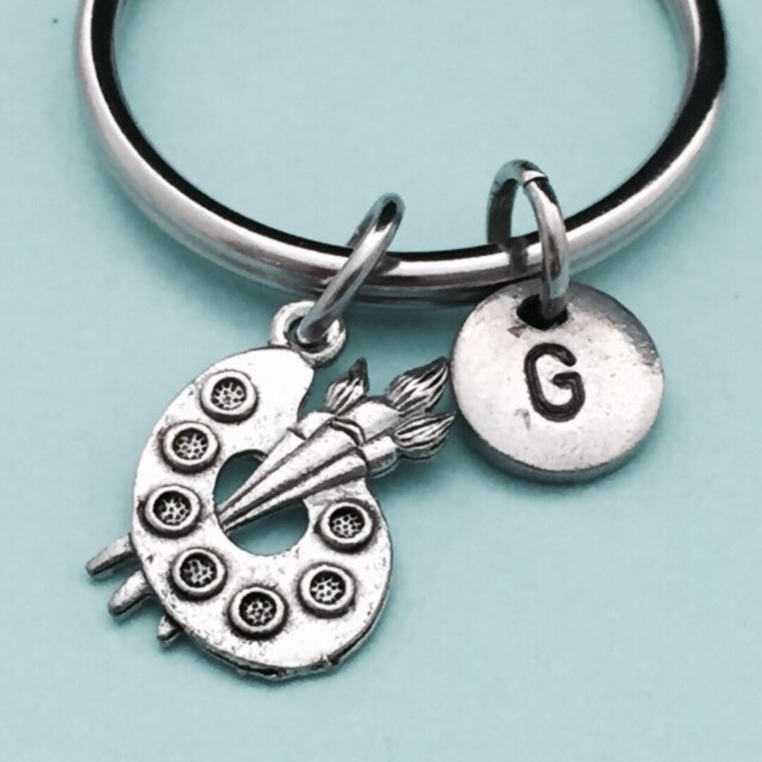 Paint Palette Keychain, Paint Palette Charm, Painting Keychain ...