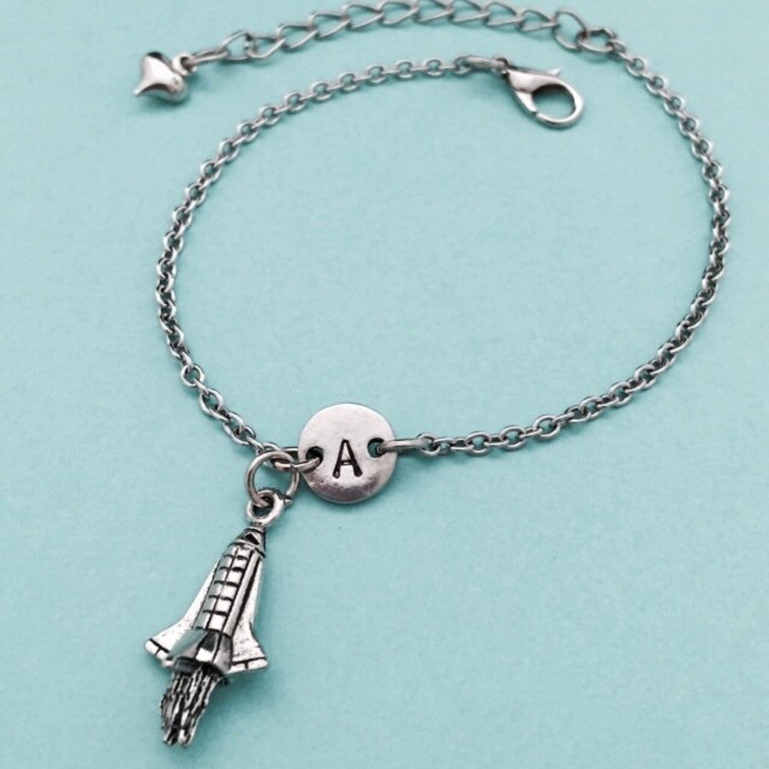 Rocket Ship Charm Bracelet, Rocket Ship Charm, Adjustable Bracelet ...