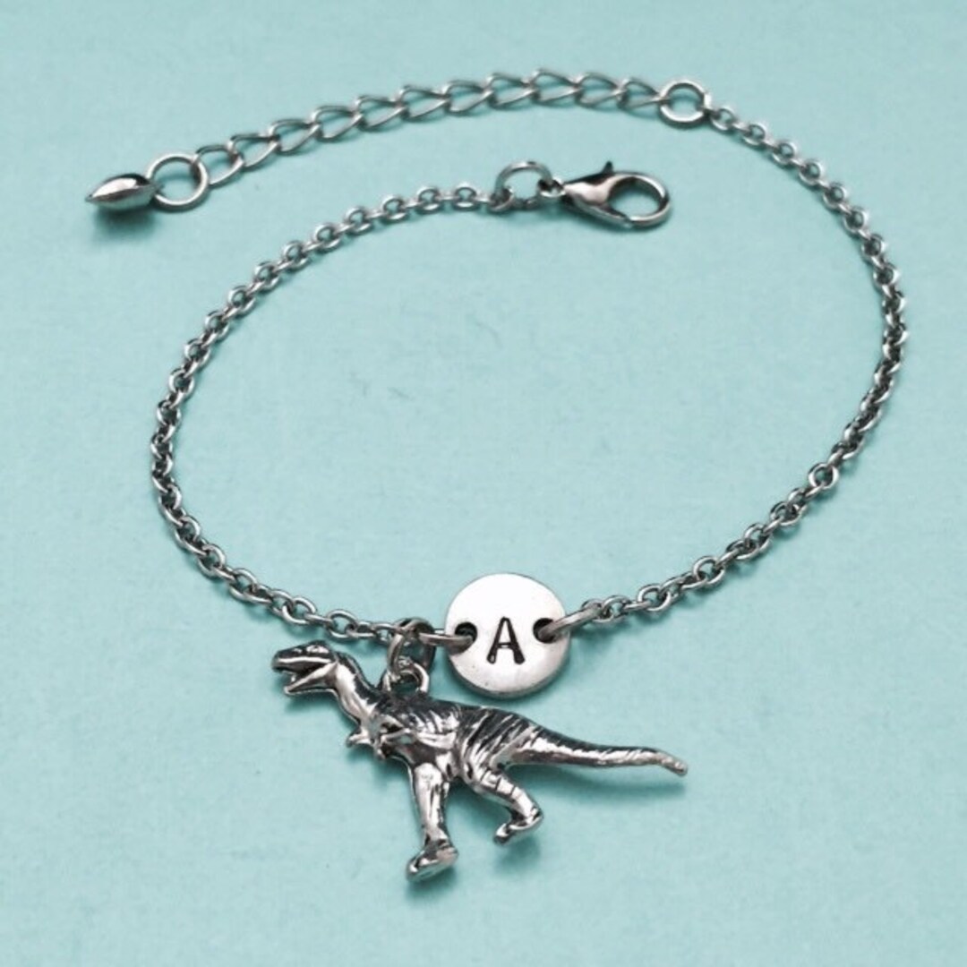T-rex Charm Bracelet, T-rex Charm, Adjustable Bracelet, Dinosaur ...