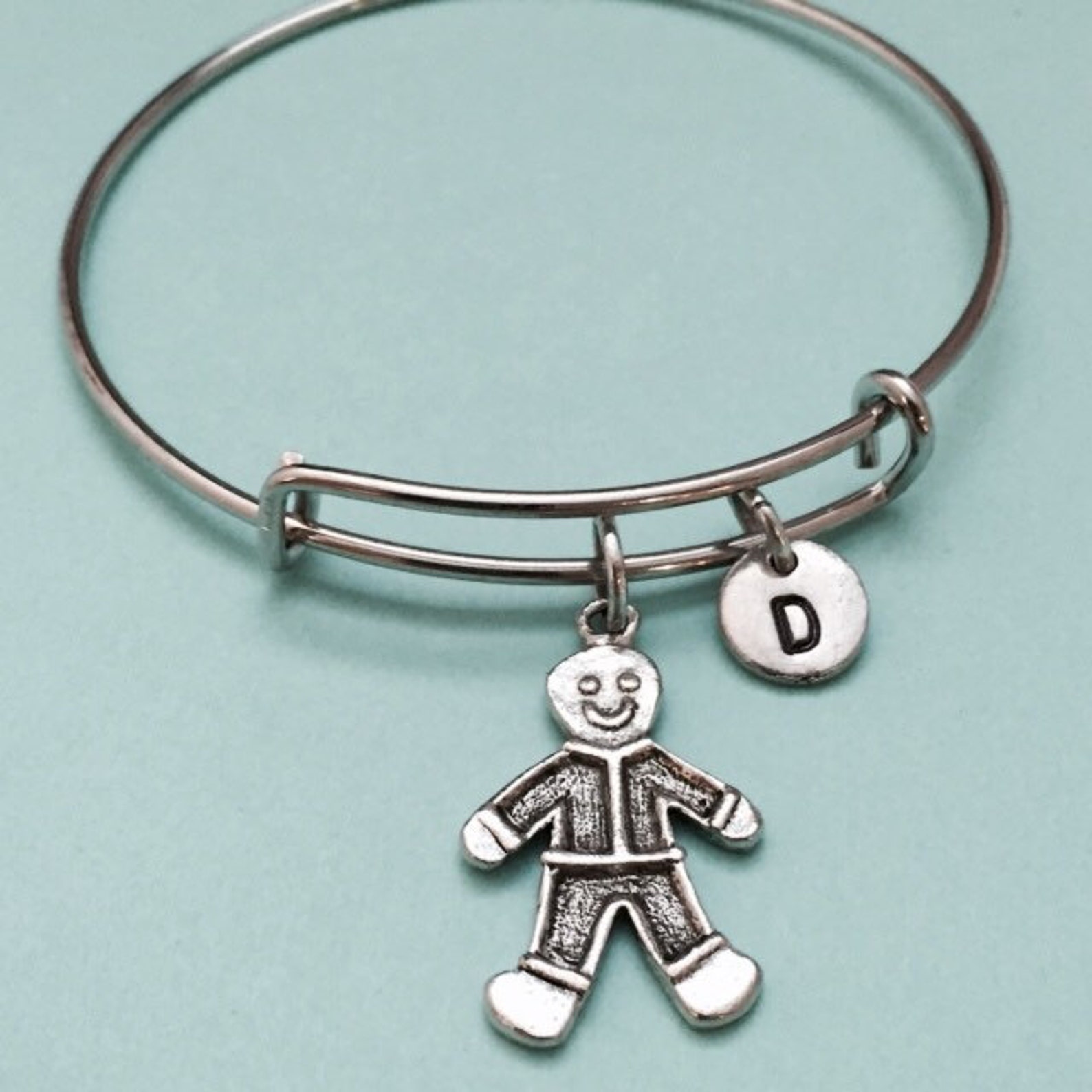 Gingerbread Man Bangle Gingerbread Man Charm Bracelet - Etsy