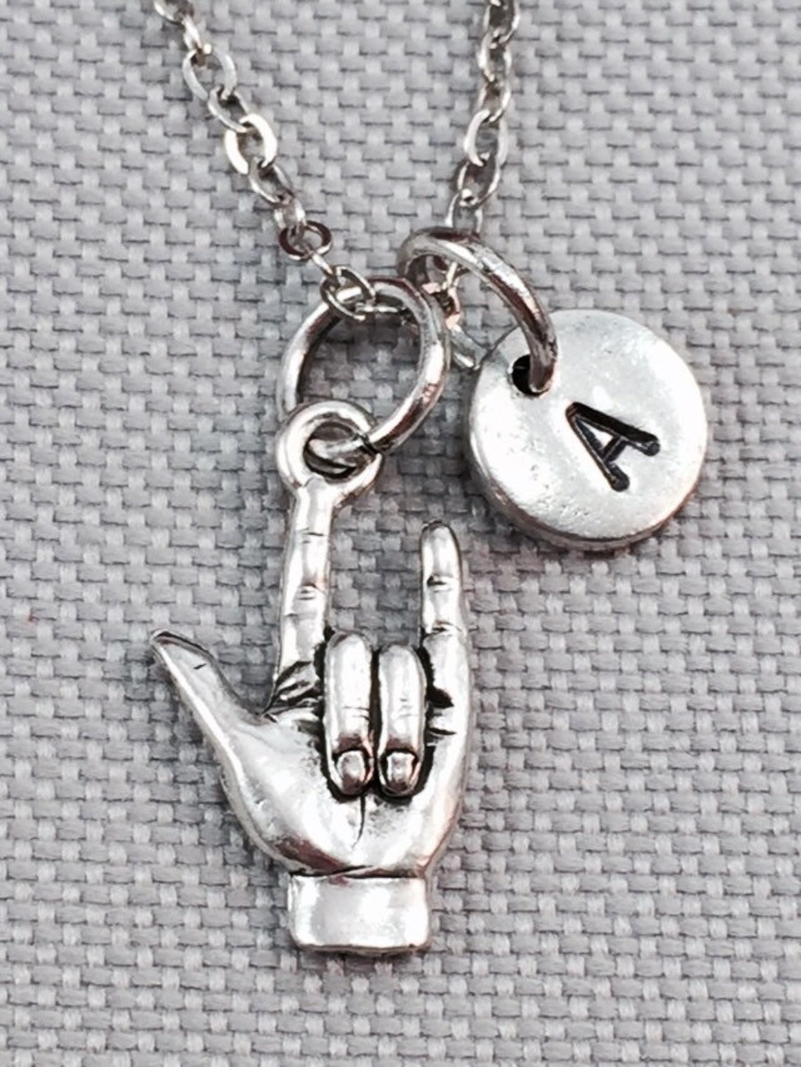 I Love You Necklace Sign Language Necklace Hand Necklace - Etsy