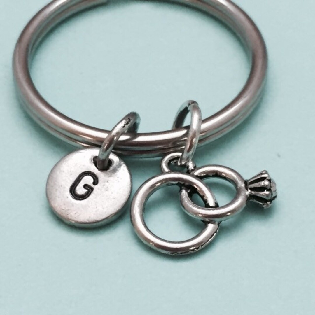 Wedding Rings Keychain, Wedding Rings Charm, Bride Keychain ...