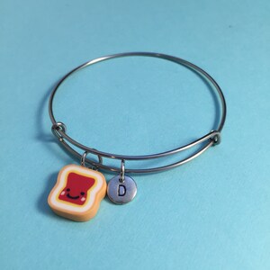 Slice of Bread Bangle, Toast Charm Bracelet, Expandable Bangle, Charm ...
