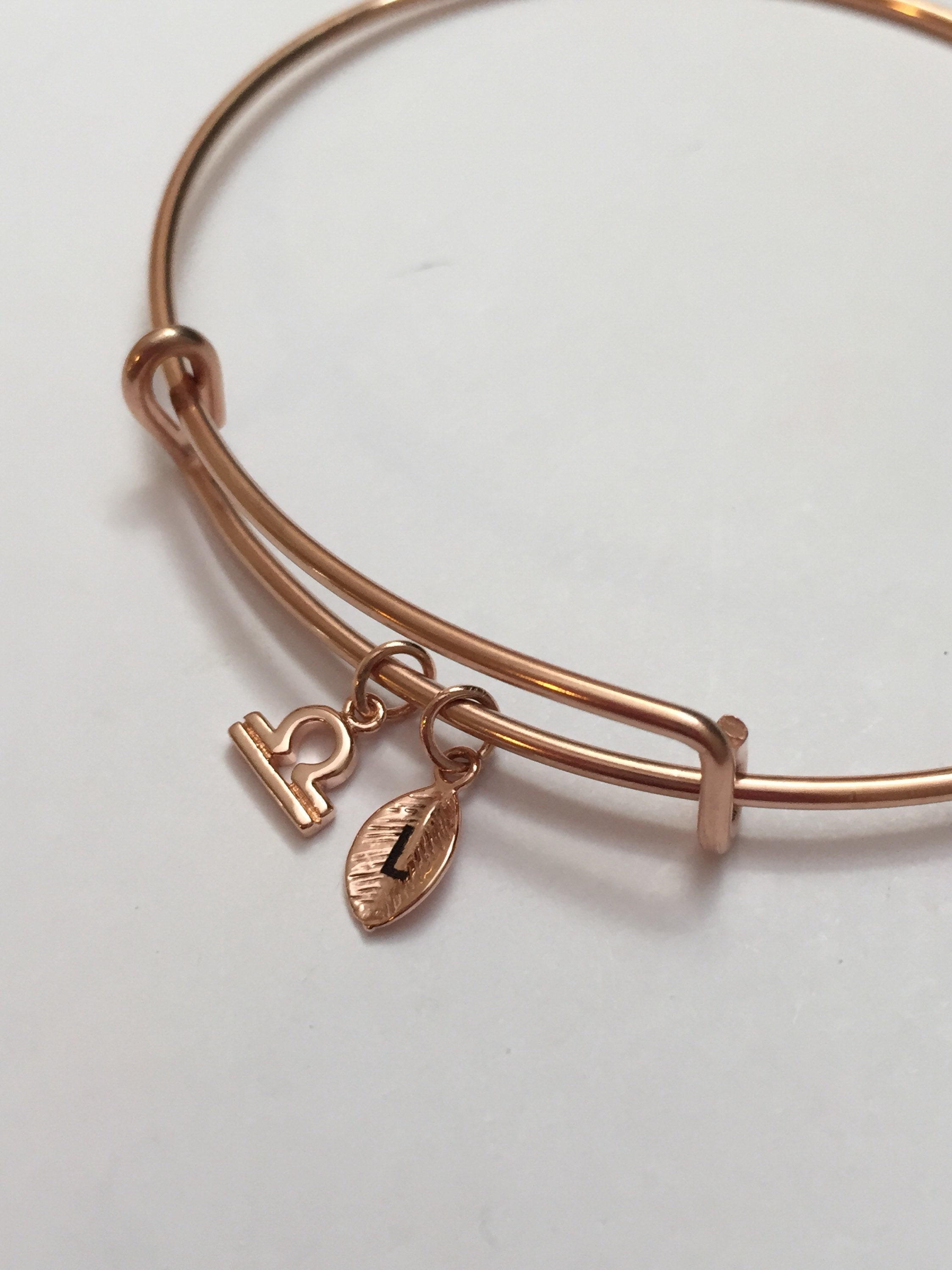 Libra Bangle, Libra Charm Bracelet, Expandable Bangle, Charm Bangle ...