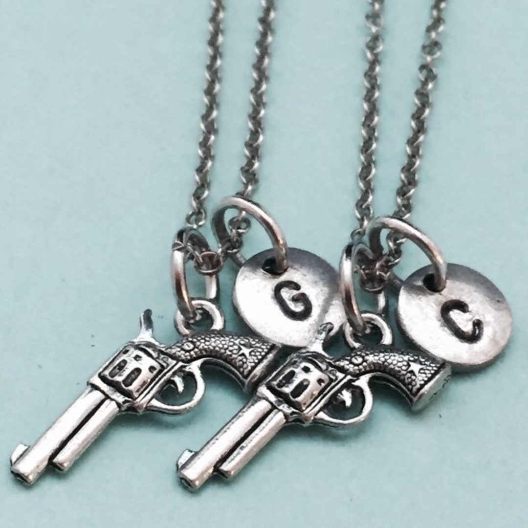 Meilleur collier ami, collier gun, collier arme, collier bff, soeur ...