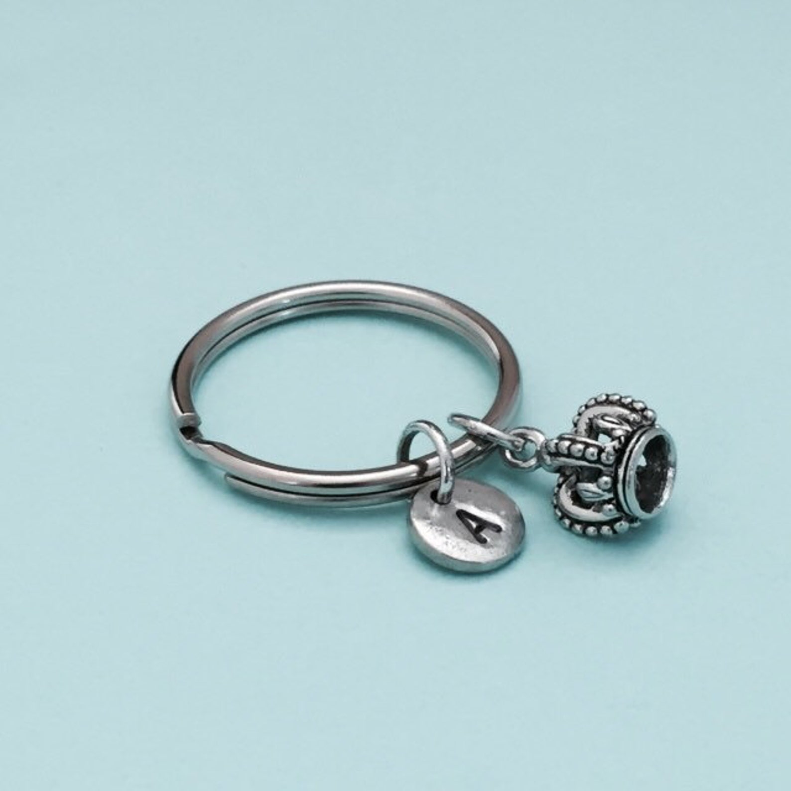 Crown Keychain, Crown Charm, Princess Keychain, Personalized Keychain ...