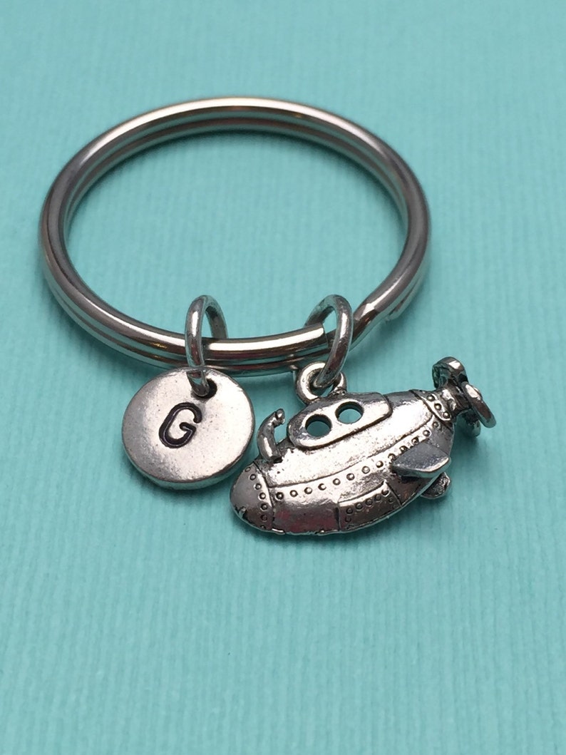 Submarine Keychain, Ocean Keychain, Personalized Keychain, Initial ...