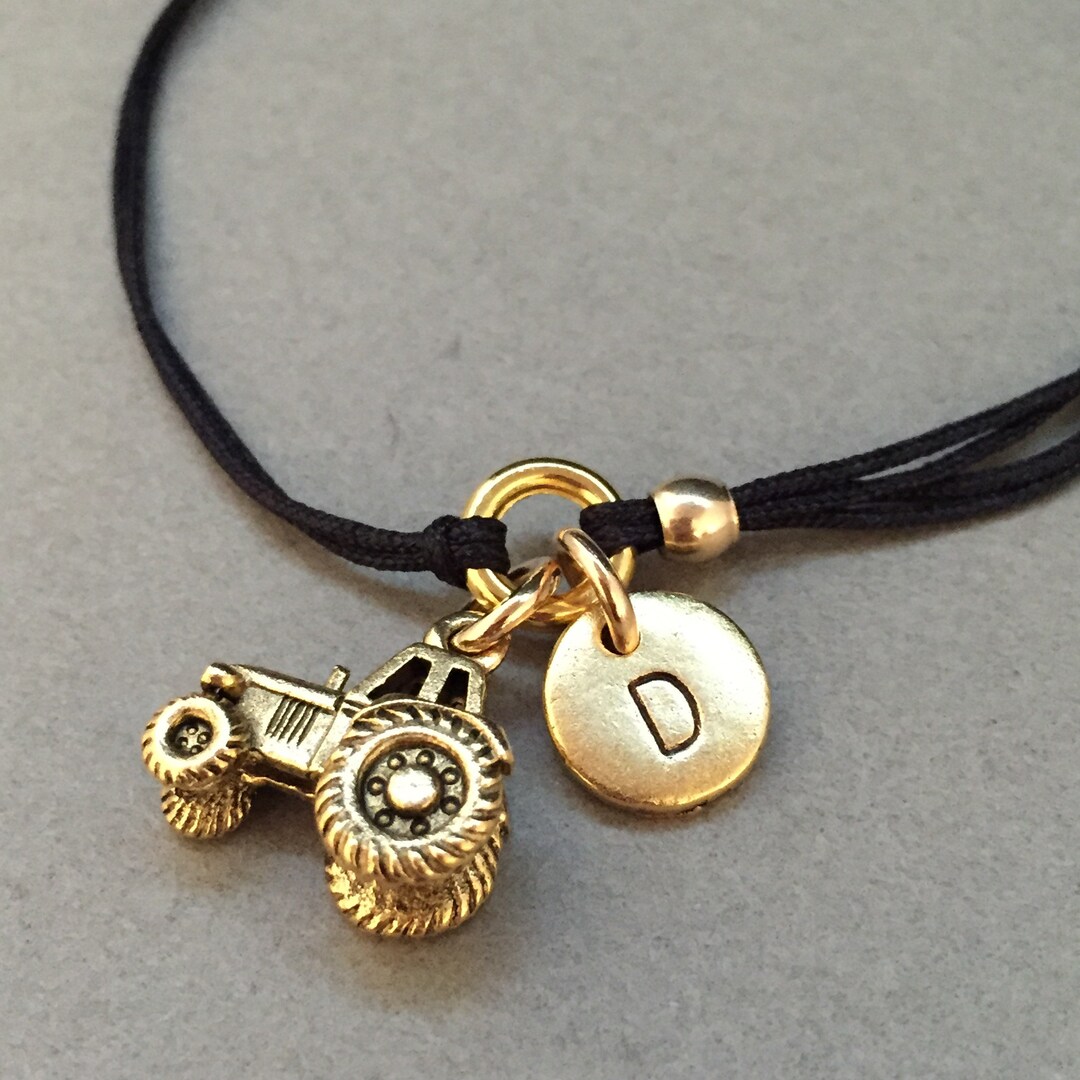 Tractor Cord Bracelet, Tractor Charm Bracelet, Adjustable Bracelet ...
