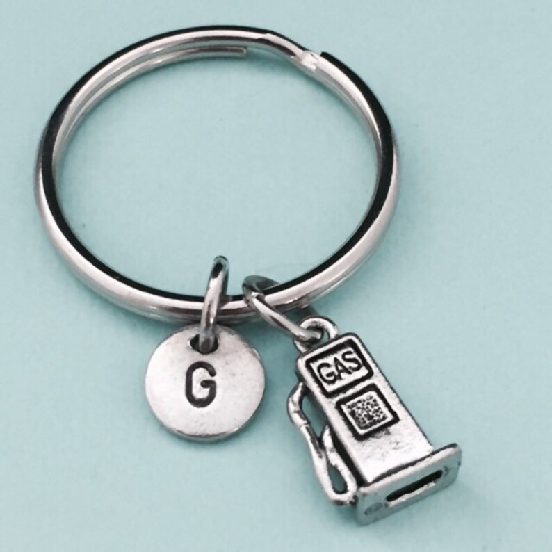 Gas Pump Keychain, Gas Pump Charm, Gas Personalized Keychain, Initial ...