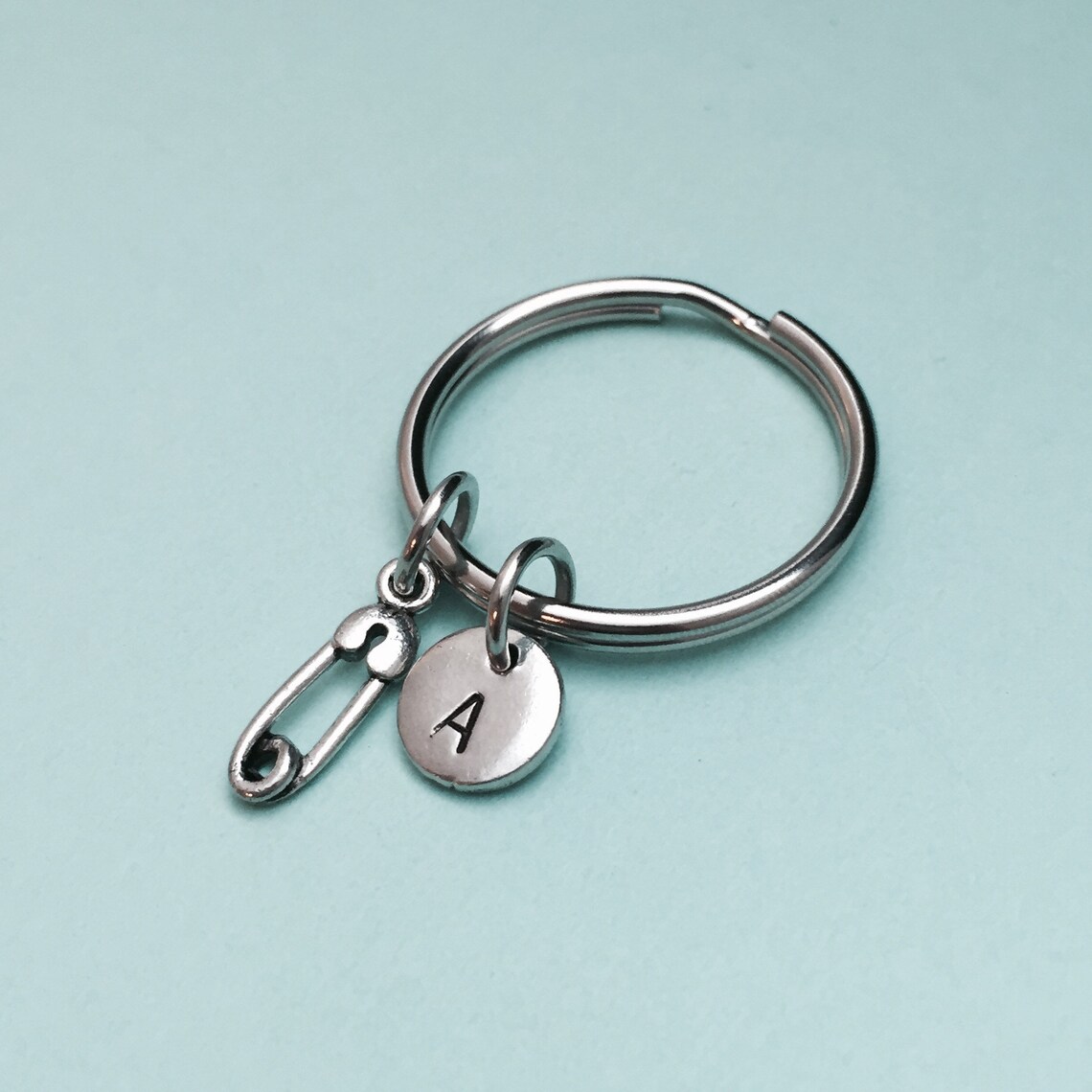 Safety Pin Keychain, Safety Pin Charm, Baby Keychain, Personalized ...