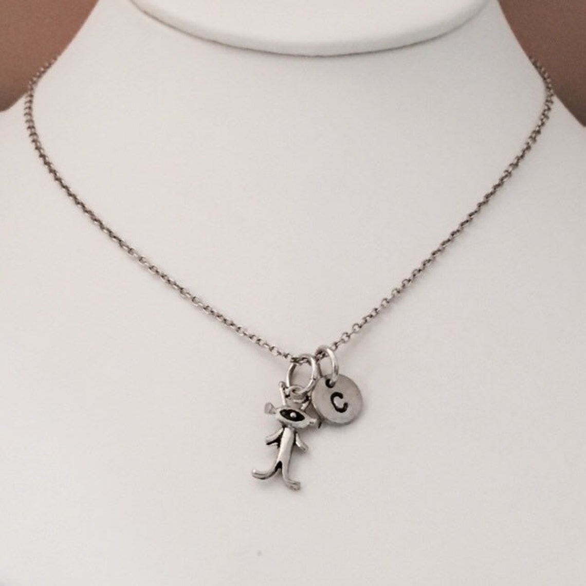 Alien Necklace Alien Charm Space Necklace Personalized - Etsy