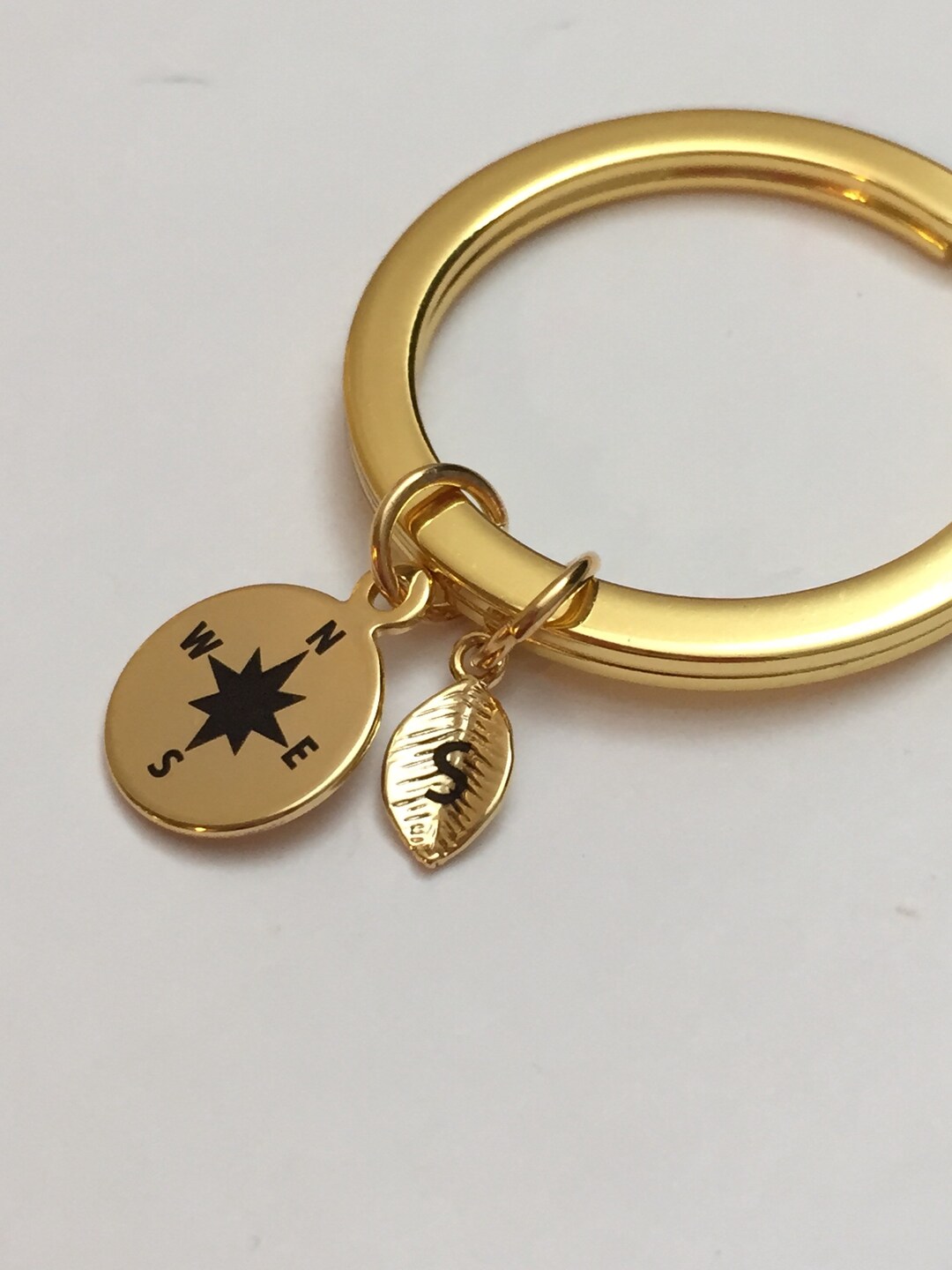 Compass Keychain, Compass Charm, Direction Keychain, Personalized ...