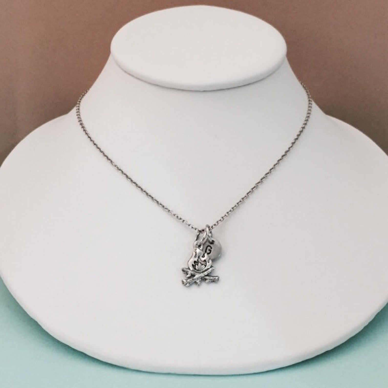 Campfire Necklace, Campfire Charm, Camping Charm, Fire Charm, Camping ...