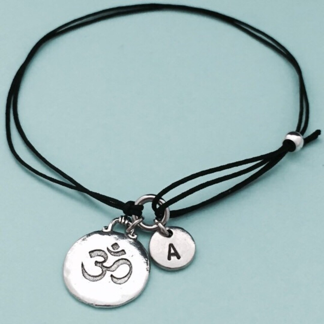 Ohm Symbol Cord Bracelet, Ohm Symbol Charm Bracelet, Adjustable ...