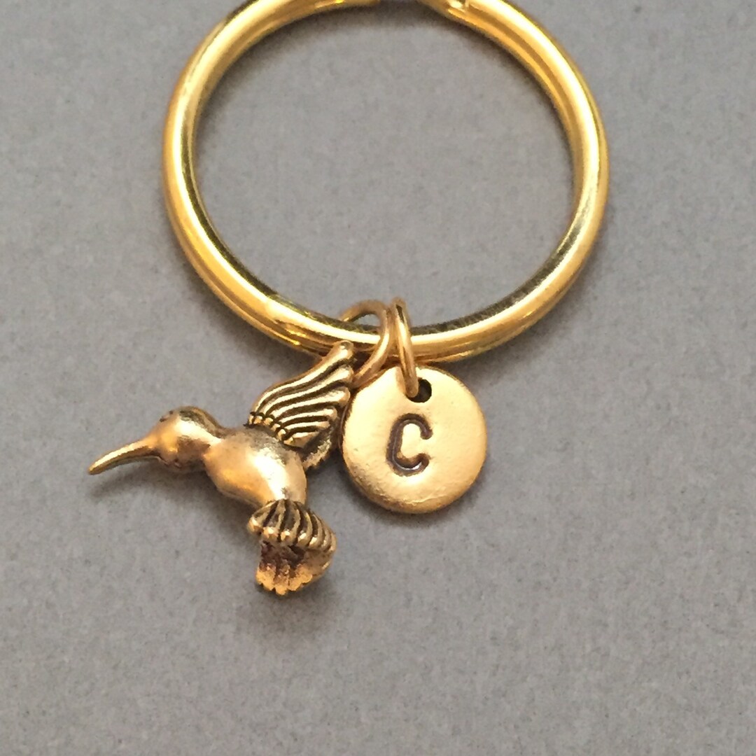 Hummingbird Keychain, Hummingbird Charm, Bird Keychain, Personalized ...