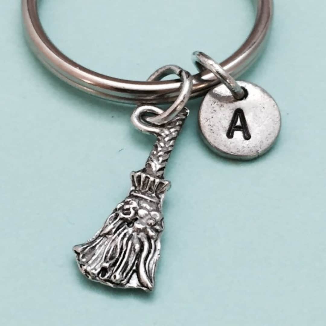 Witch's Broom Keychain, Witch's Broom Charm, Halloween Keychain ...