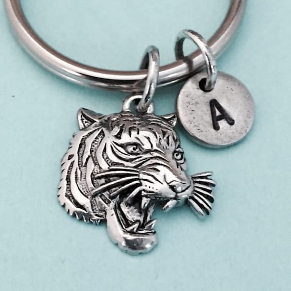 Tiger Head Keychain Tiger Head Charm Animal Keychain | Etsy