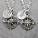 Customized Compass Necklace, Mother Daughter Necklace Set, Best Friend ...