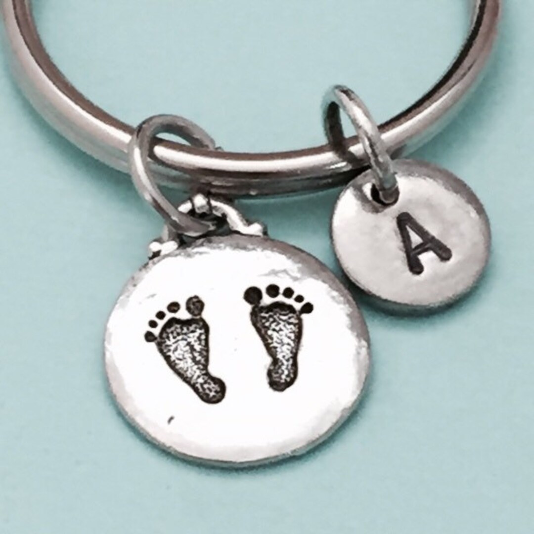 Baby Feet Keychain, Baby Feet Charm, Mom Keychain, Personalized ...